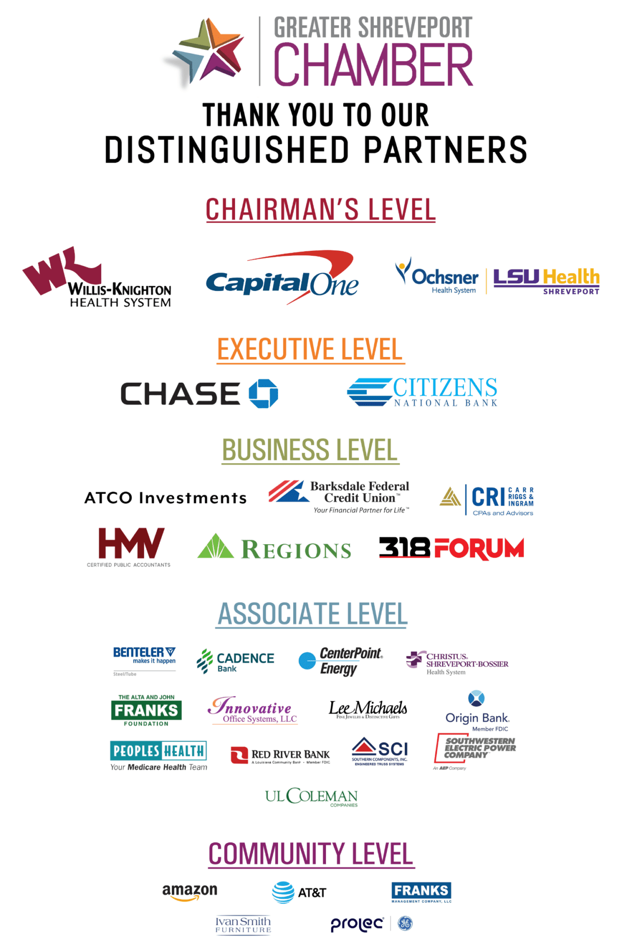 Distinguished Partners - Shreveport Chamber of Commerce